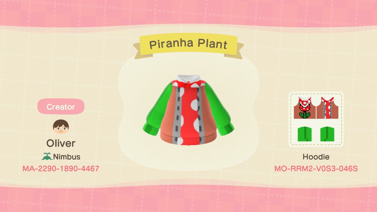 Animal Crossing: New Horizons - Codes For Super Mario Outfits