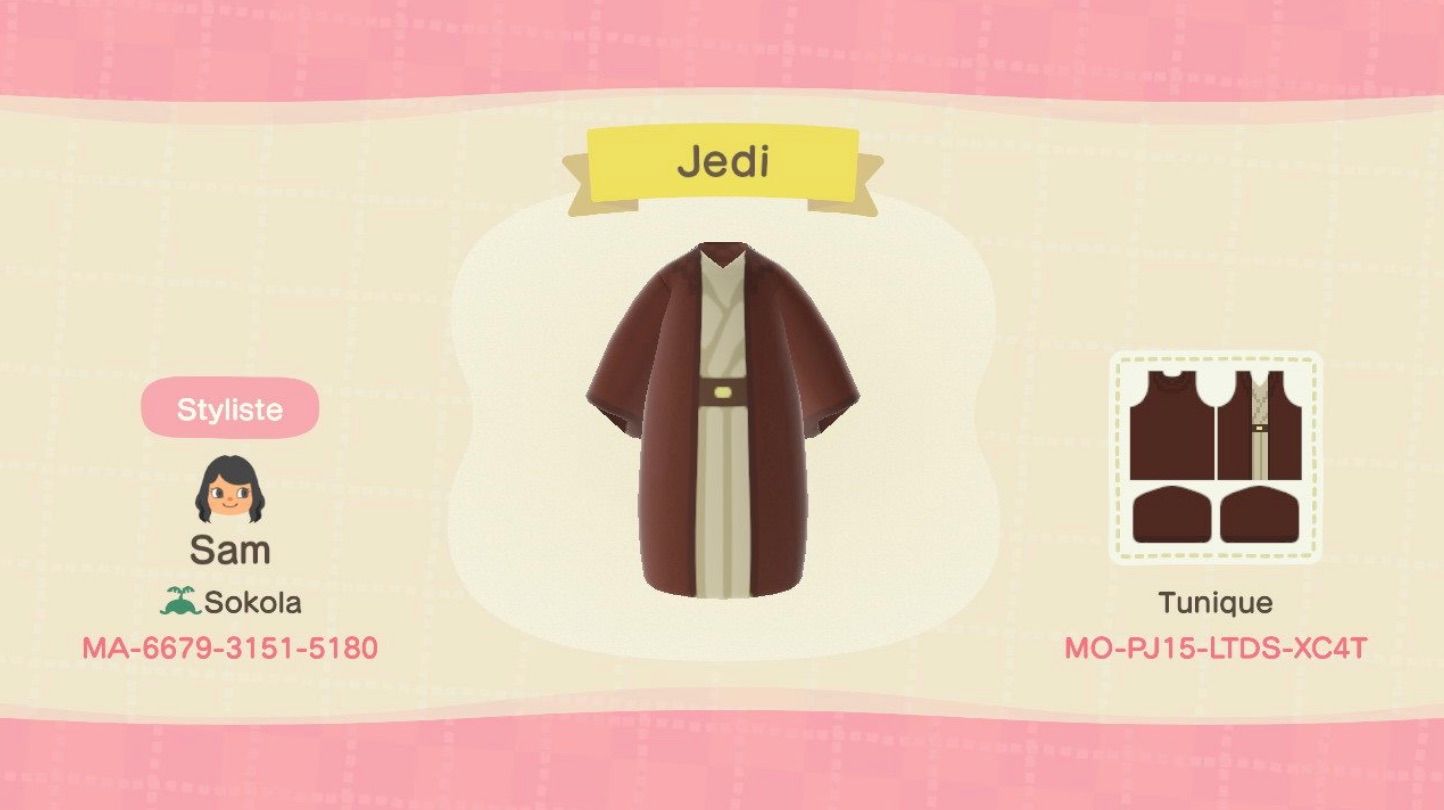 Animal Crossing: New Horizons - Codes for Star Wars Outfits