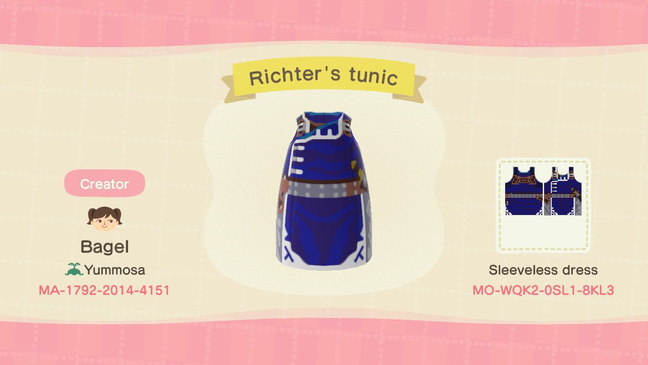 Animal Crossing: New Horizons - Codes for Castlevania Outfits