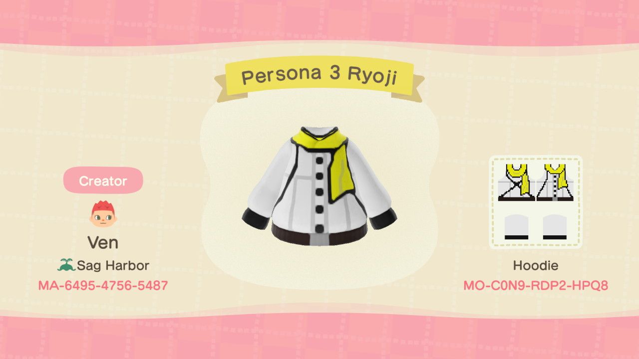 Animal Crossing: New Horizons - Codes For Persona 3 Outfits
