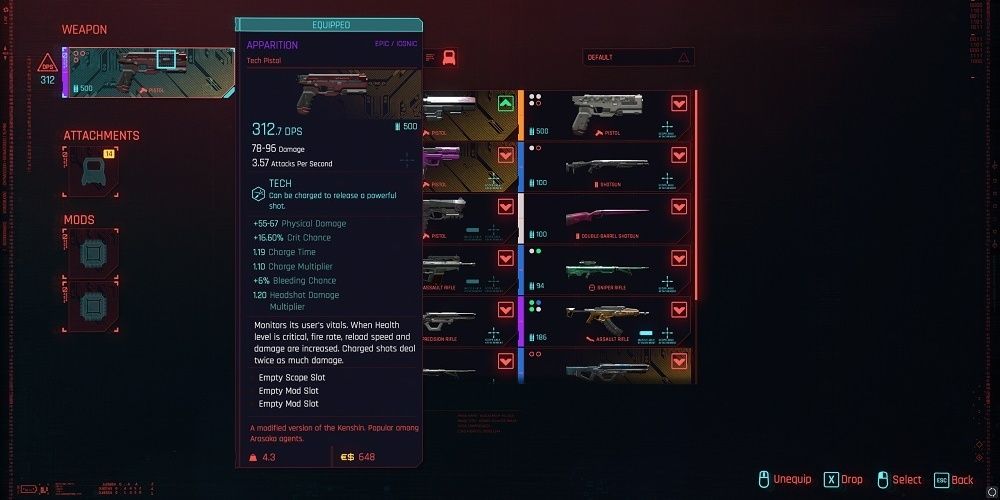 Cyberpunk 2077: All Iconic Pistols, Ranked (& Where To Find Them)