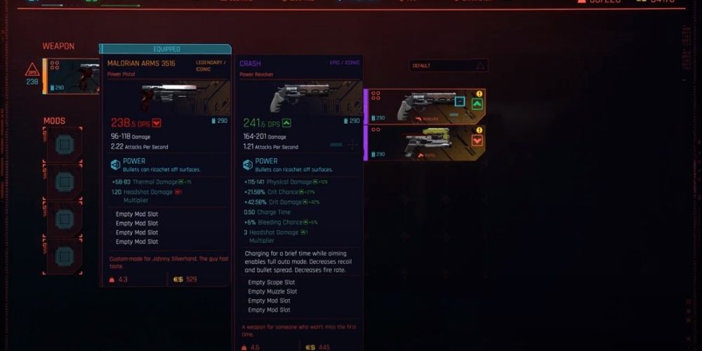 Cyberpunk 2077: All Unique Revolvers, Ranked