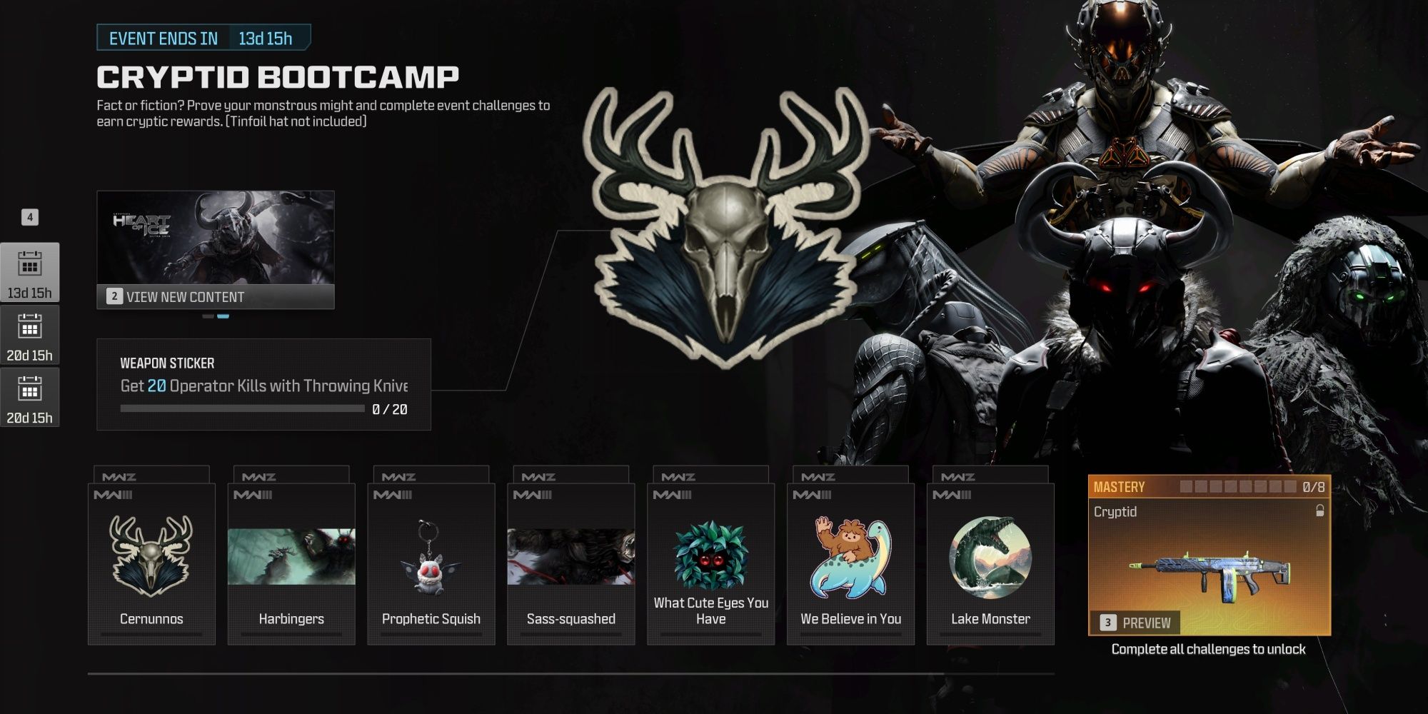 All Cryptid Bootcamp Rewards In MW3 Season 2