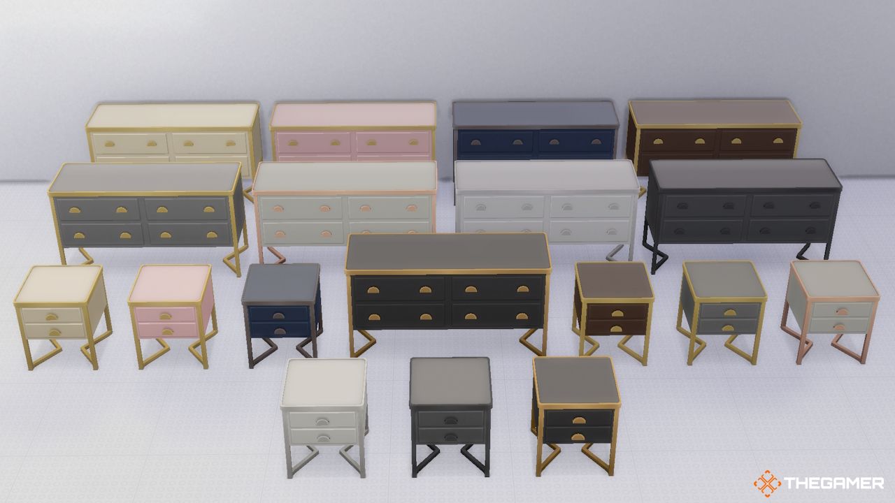 All Furniture From The Modern Luxe Kit In The Sims 4