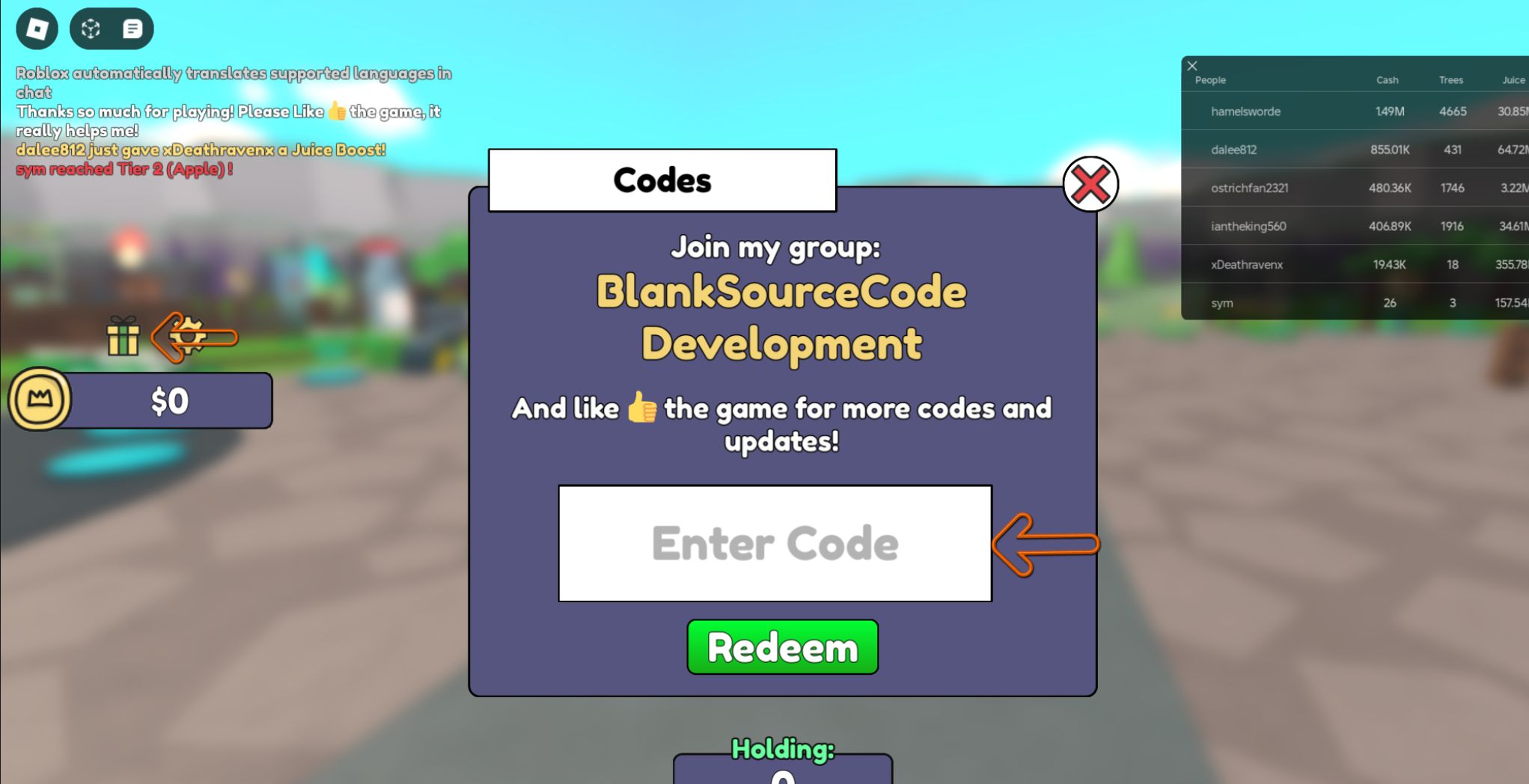 Fruit Blend Tycoon Codes - Roblox