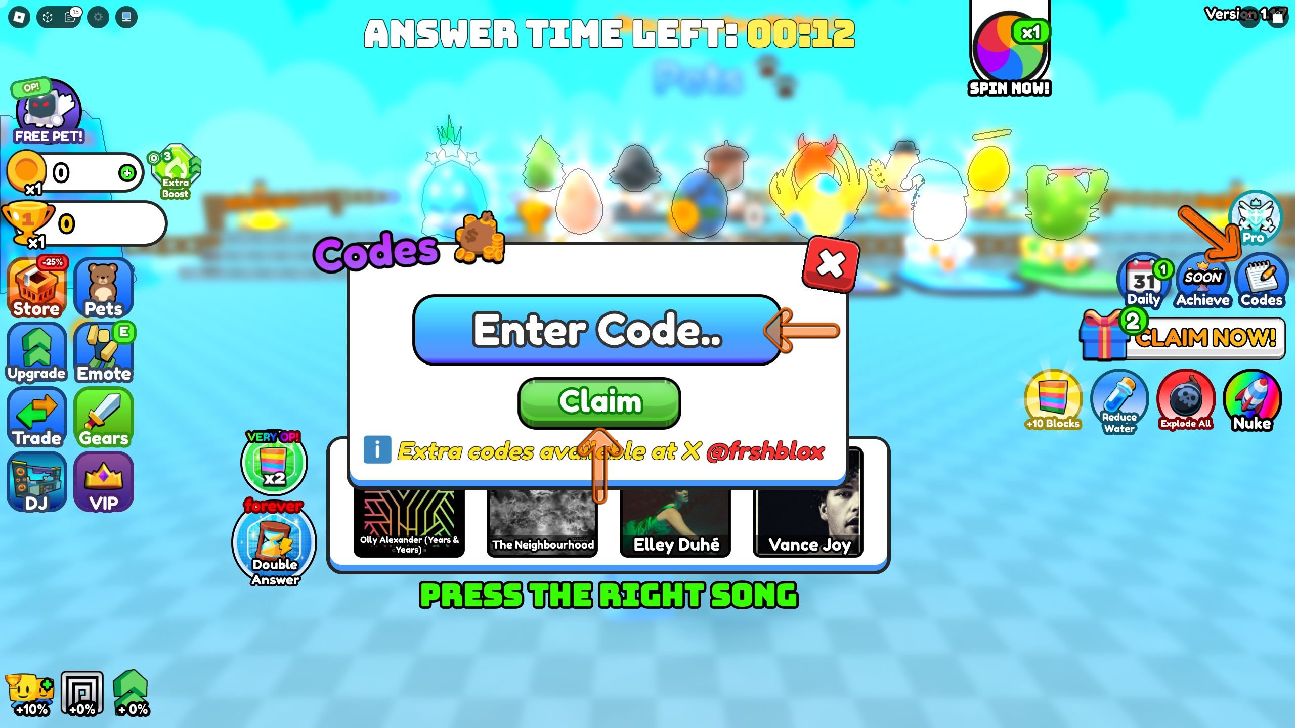 Guess The Music Codes - Roblox