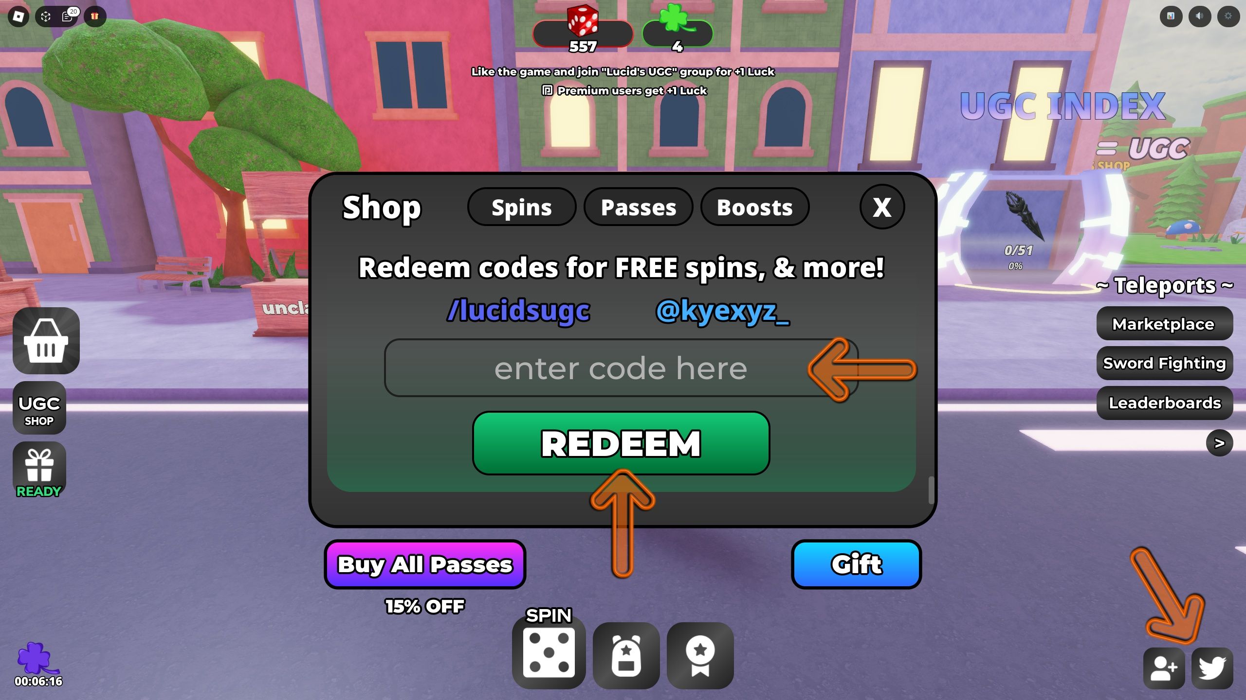 Spin 4 Free UGC Codes - Roblox