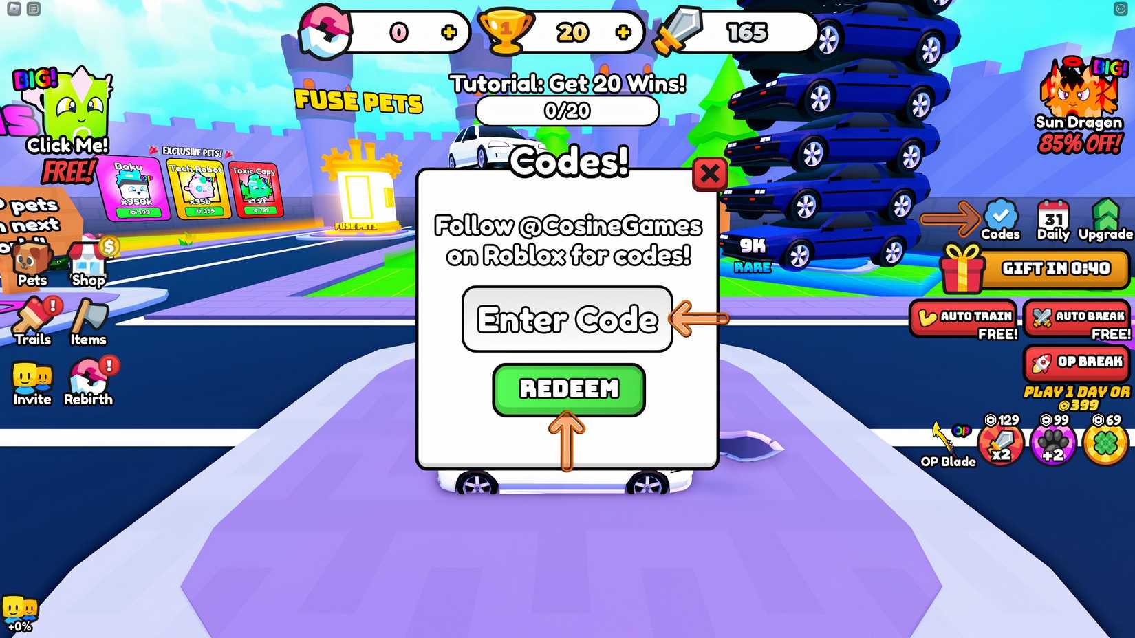 +1 Car Every Click Codes - Roblox