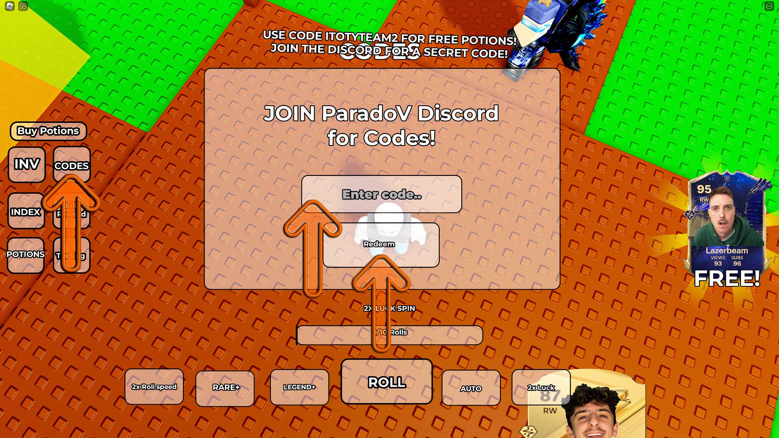 Influencer RNG Codes - Roblox