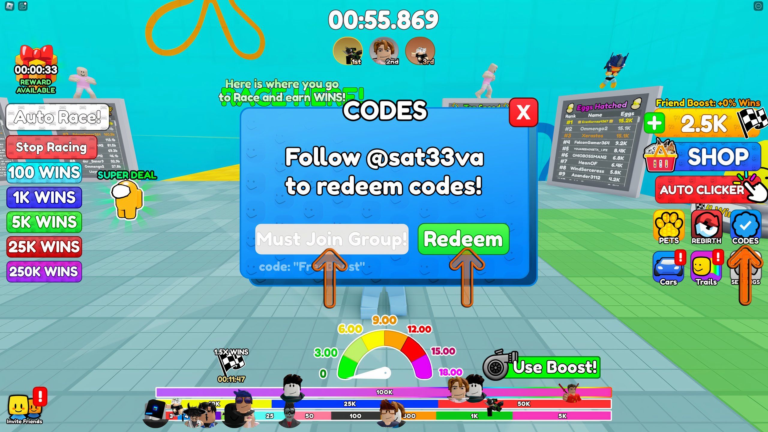 Meme Race Codes - Roblox