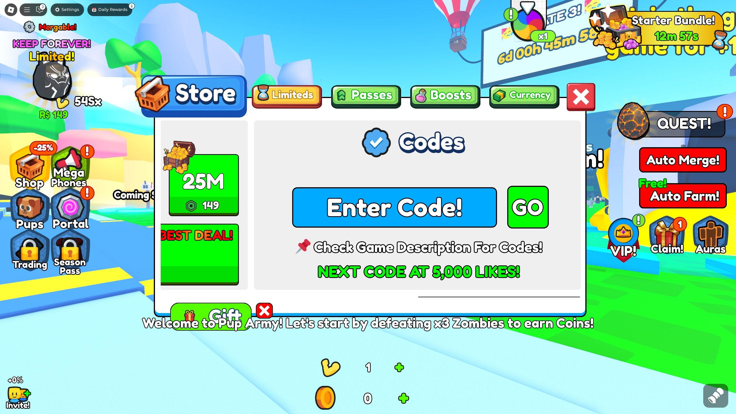 Pup Army Codes - Roblox