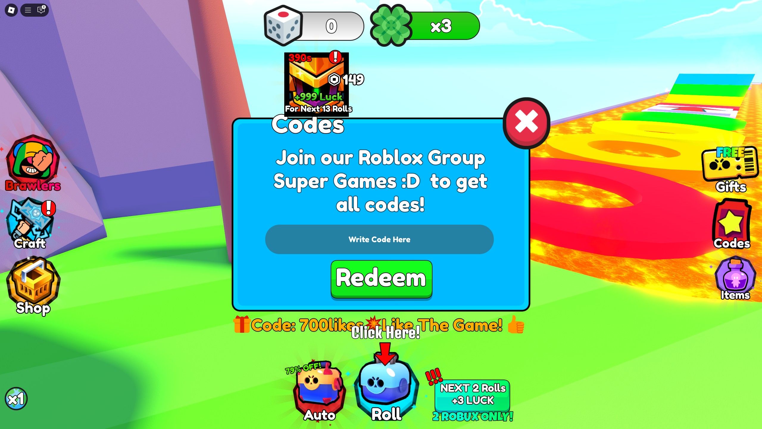 Roll For Brawlers Codes - Roblox