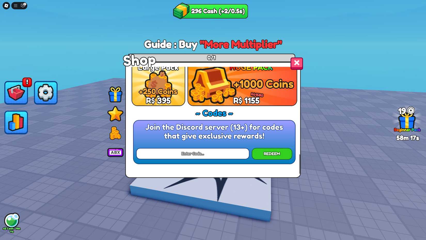 Upgrade Incremental Codes - Roblox