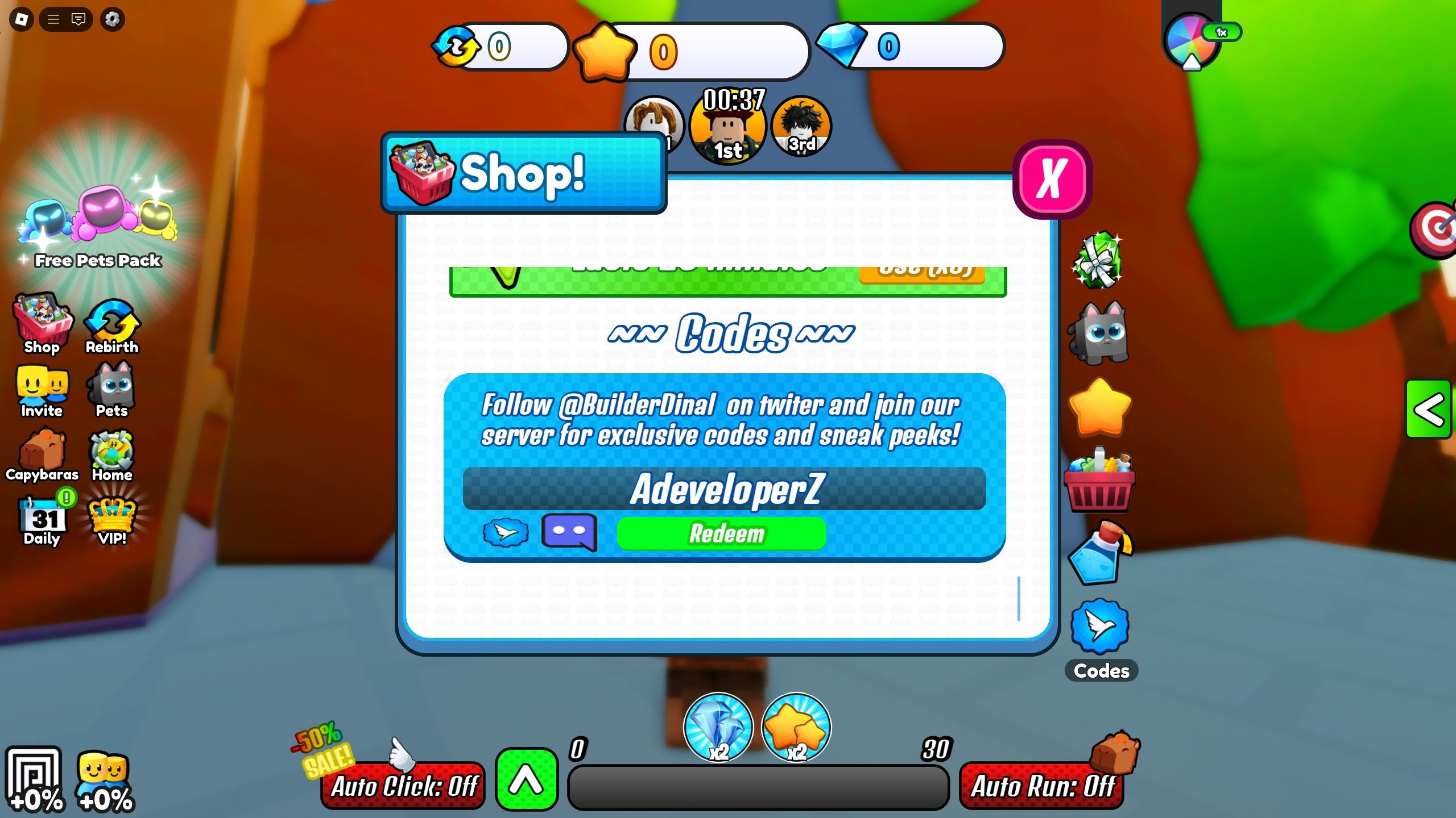 Capybara Race Simulator Codes - Roblox