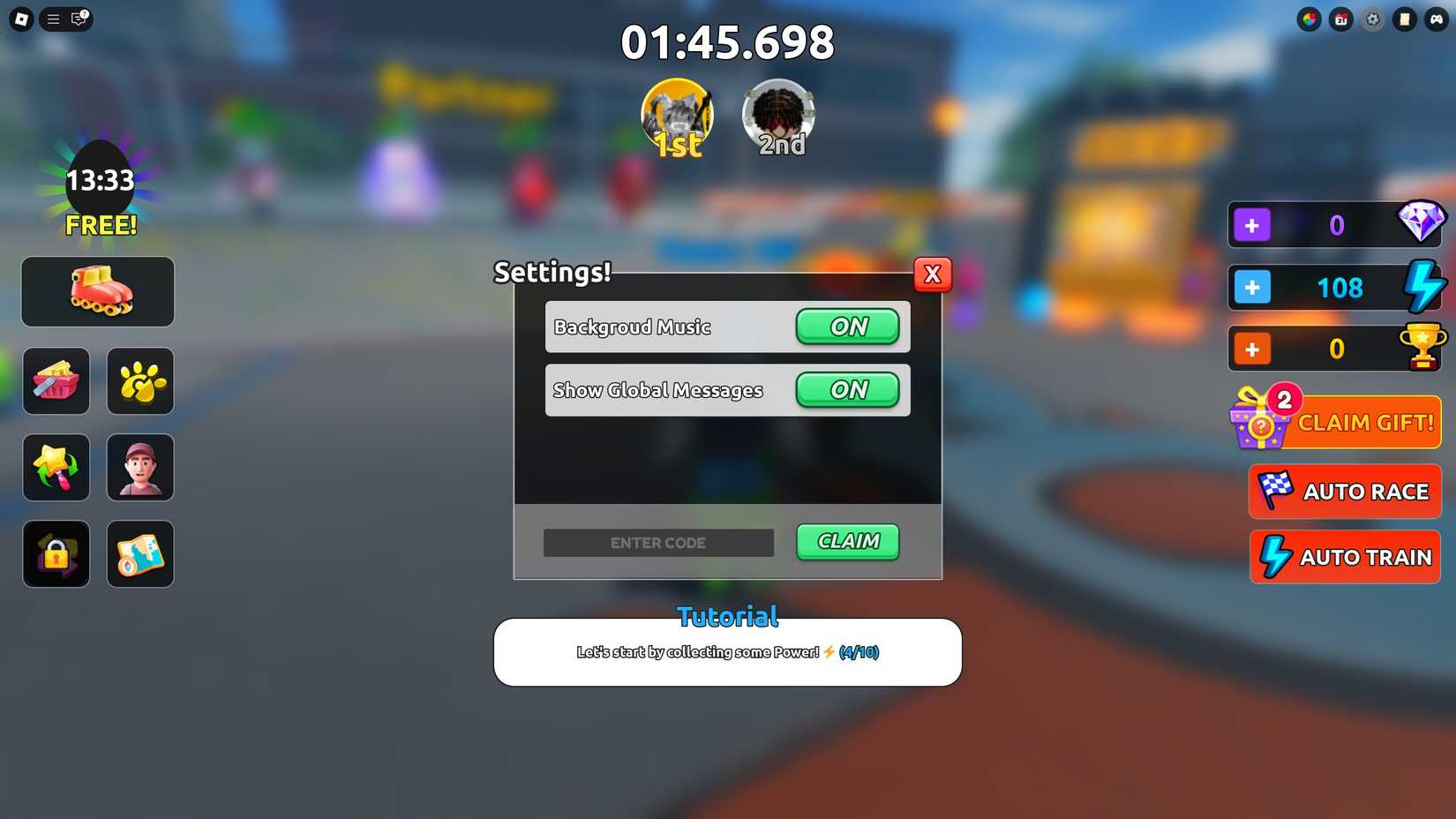 Roller Training Codes - Roblox