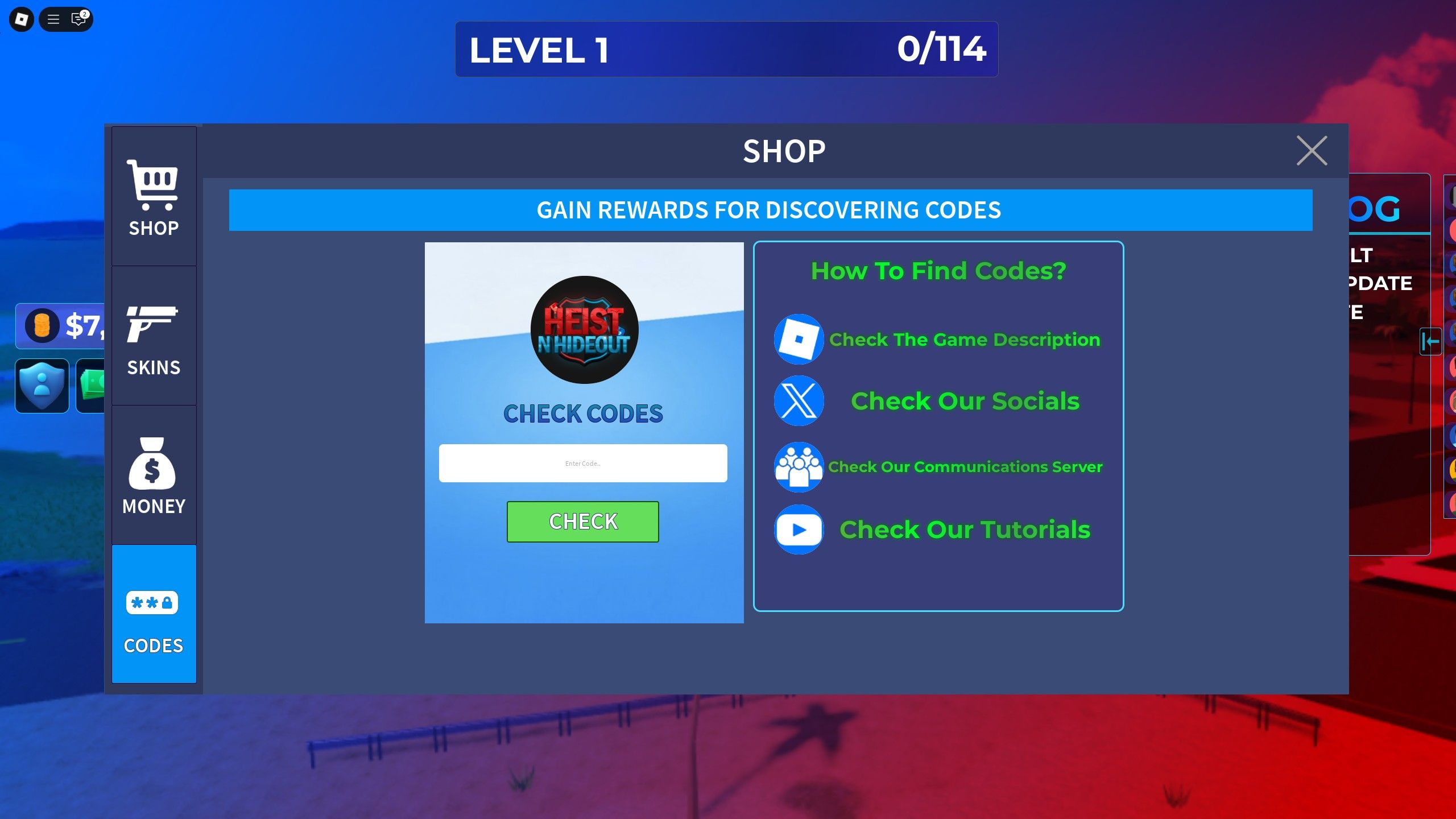 Heist N Hideout Codes - Roblox