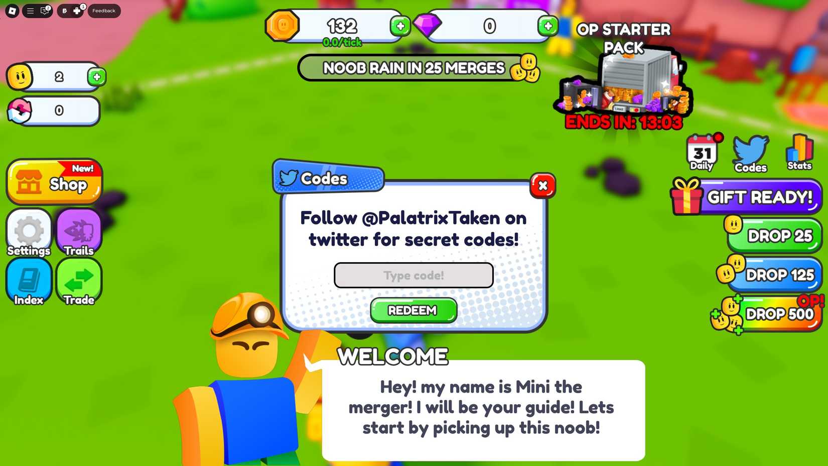 Merge Noobs Codes - Roblox
