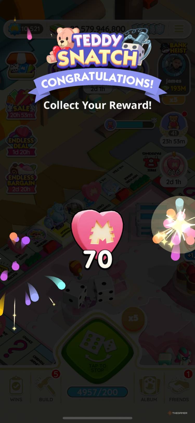 All Rewards In Teddy Snatch (February 15-16) In Monopoly Go