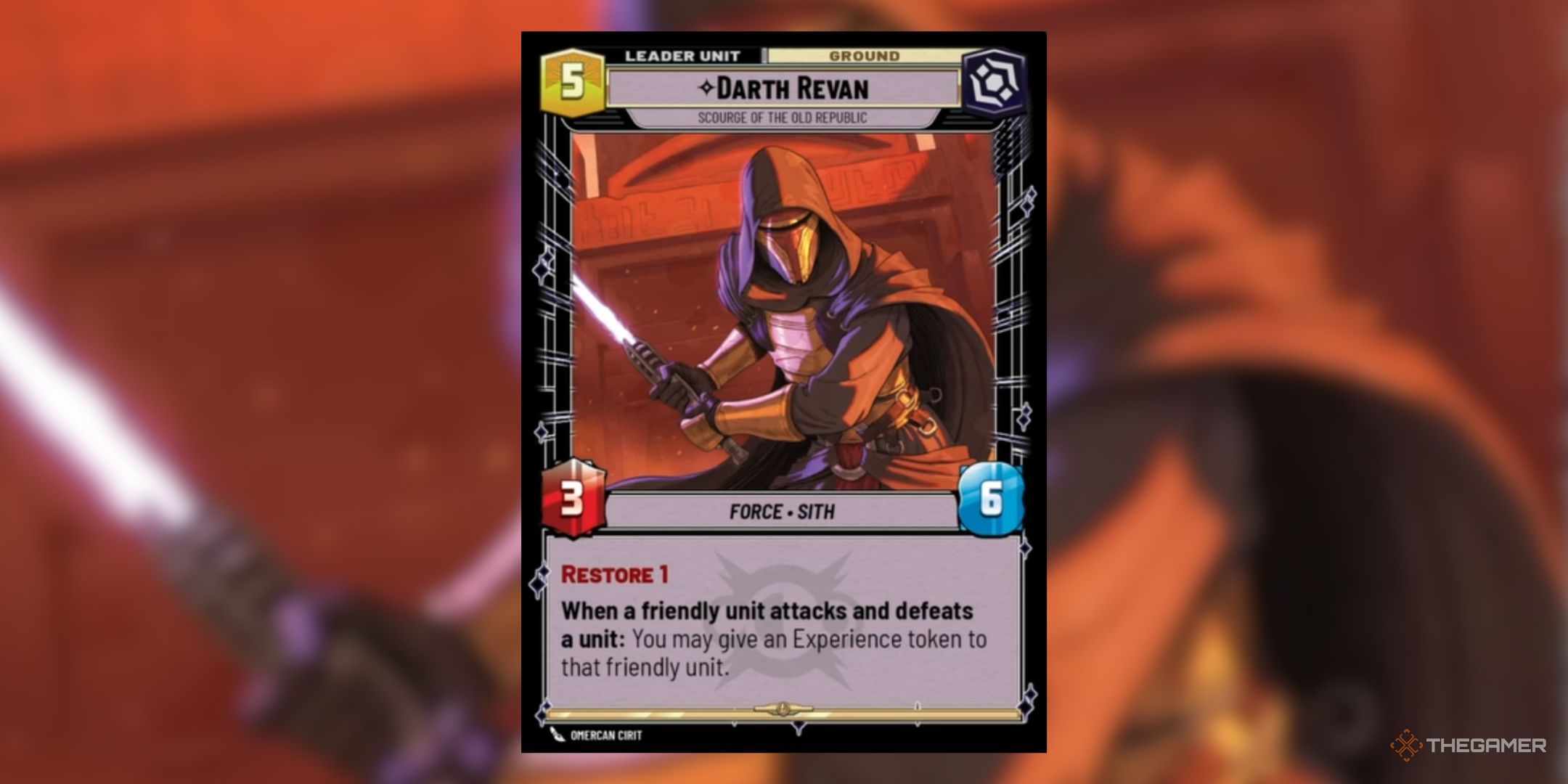 Darth Revan's Star Wars: Unlimited Card Has Been Revealed