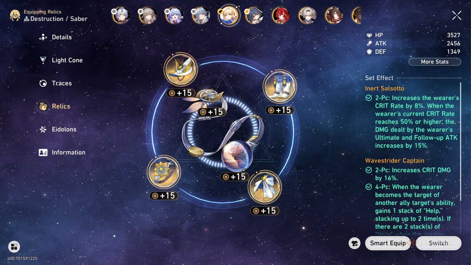 The Best Saber Build, Team, Light Cone, And Relics In HSR